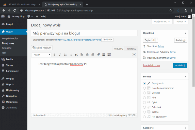 Kurs Raspberry Pi, projekty – serwer www (PHP, MySQL) • FORBOT