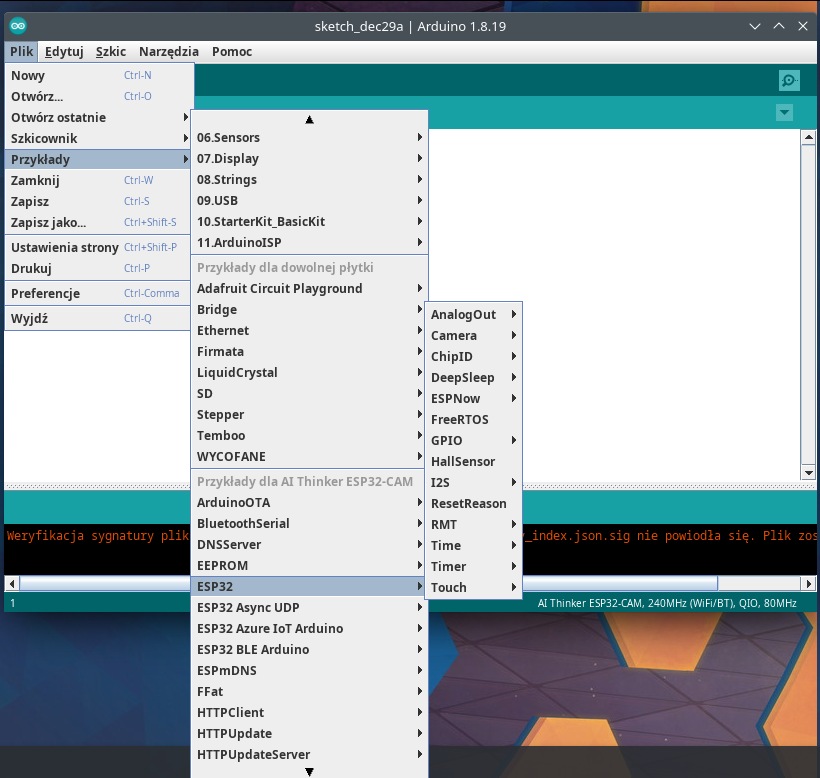 ESP32S Cam brak płyki w arduino - Arduino i ESP - FORBOT